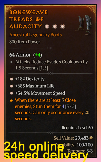 Diablo 4 [Season 9 Softcore] Boots - BONEWEAVE TREADS OF AUDACITY #2175177