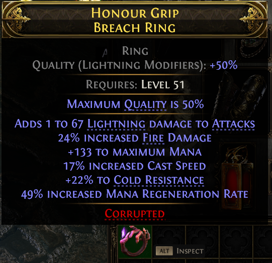 Path Of Exile 2 [Standard] RING - HONOUR GRIP BREACH RING #3254543