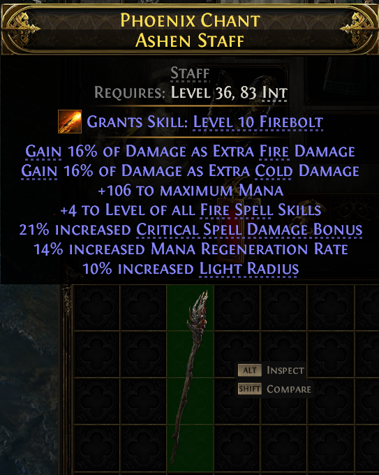Path Of Exile 2 [Early Access SC] STAFF - PHOENIX CHANT ASHEN STAFF ...