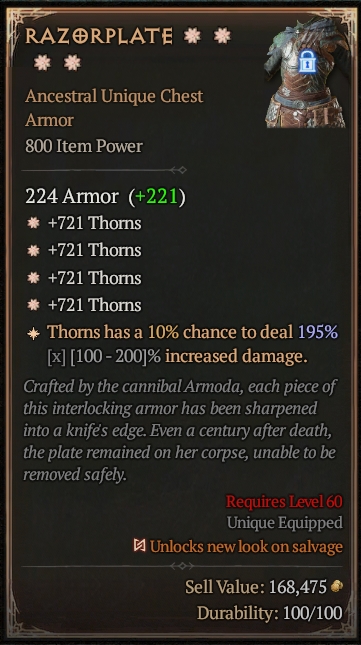 Diablo 4 [Season 8 Softcore] Chest Armor - RAZORPLATE #6834917