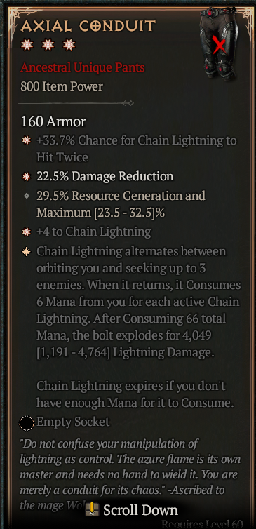 Diablo 4 [Season 9 Softcore] Pants - AXIAL CONDUIT #16393739